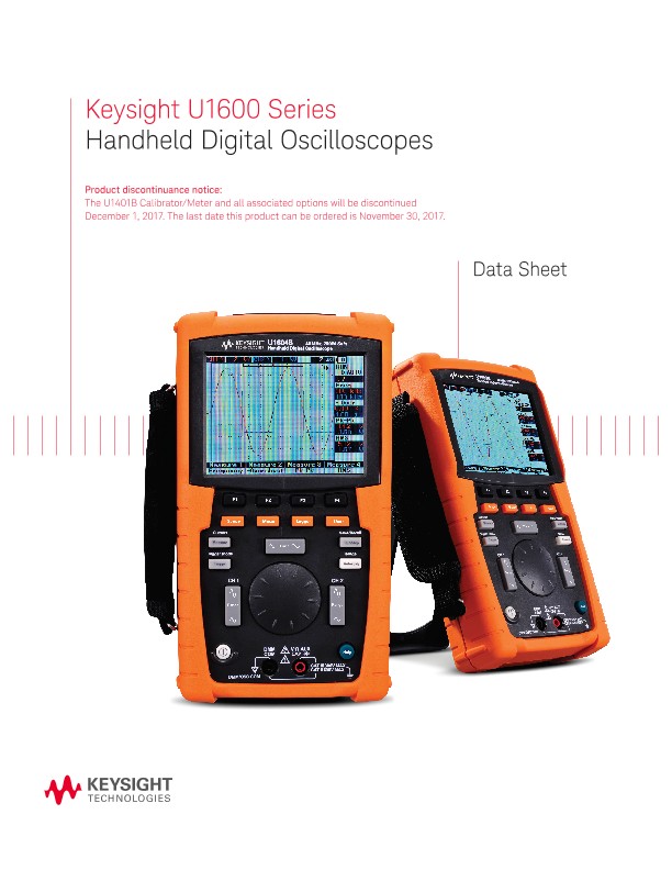 U1600 Series Handheld Digital Oscilloscopes - Datasheet PDF Asset Page | Keysight